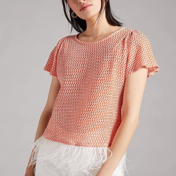 Eva Franco | Tops | Nwot Eva Franco Orange Feather Top | Poshmark